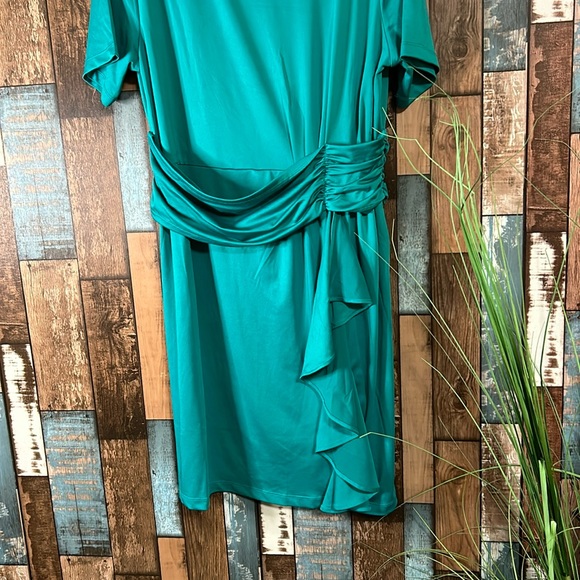 the paragon | Dresses | The Paragon Teal Ruffle Side Empire Waist Dress ...